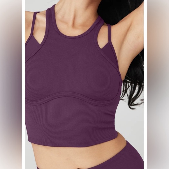 ALO Yoga | Tops | Alo Yoga Airlift Ribbed Enchanted Bra Tank Medium ...